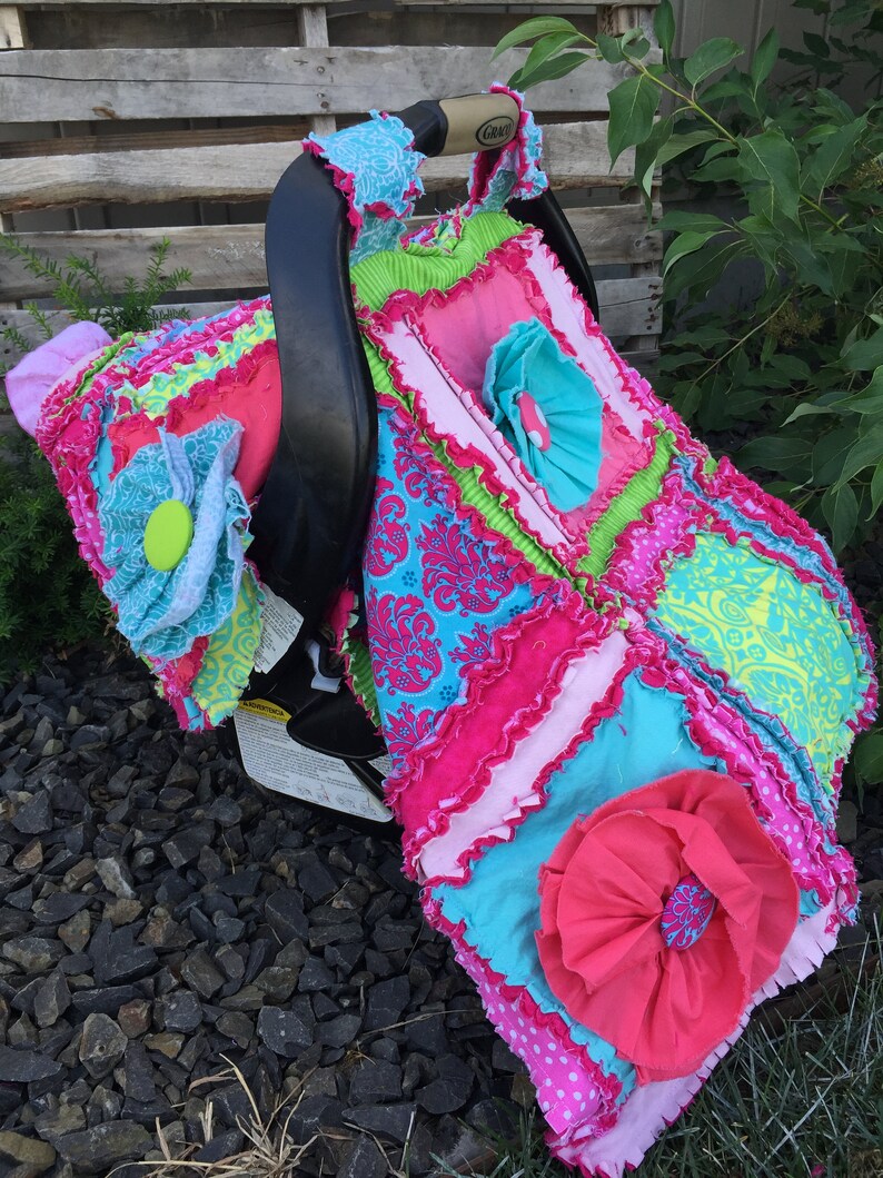 Rag Quilt Pattern Car Seat Cover Pattern 3D Flower Applique - Etsy