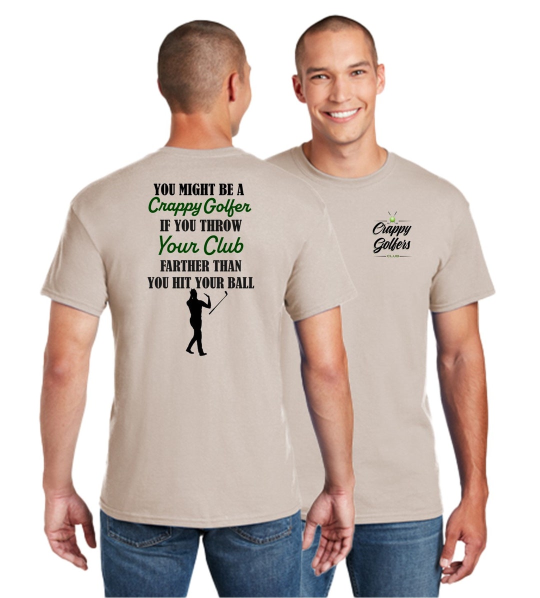 Crappy Golfers Club Funny Golf Shirts for Men - Throw Your Club - Mens ...
