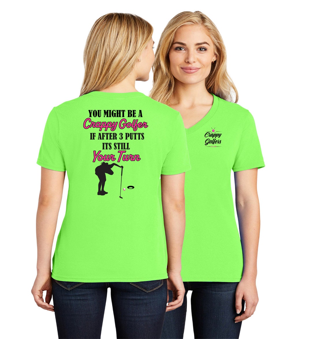 Crappy Golfers Club Funny Golf Shirts for Women - 3 Putt - Ladies Golf ...