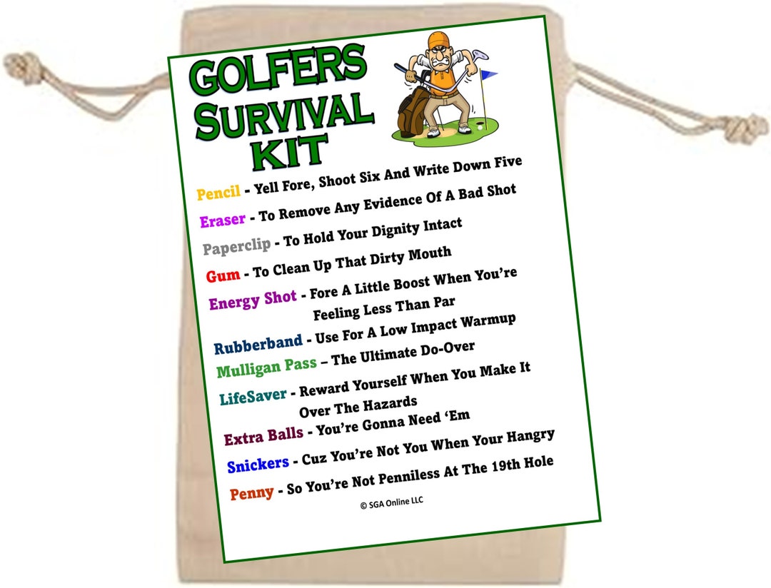 Lustige Golf Survival Kit Karte Sofort Download Golf - Etsy.de