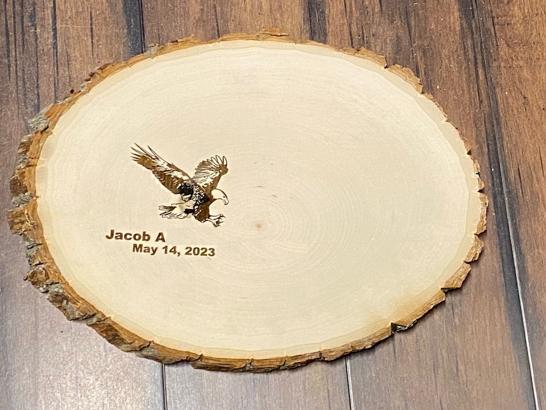 Eagle Personalized Guest Book. Court of Honor Guest Book. Natural Wood ...