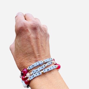 Positive Affirmations Beaded Stretch Bracelet Set - Etsy