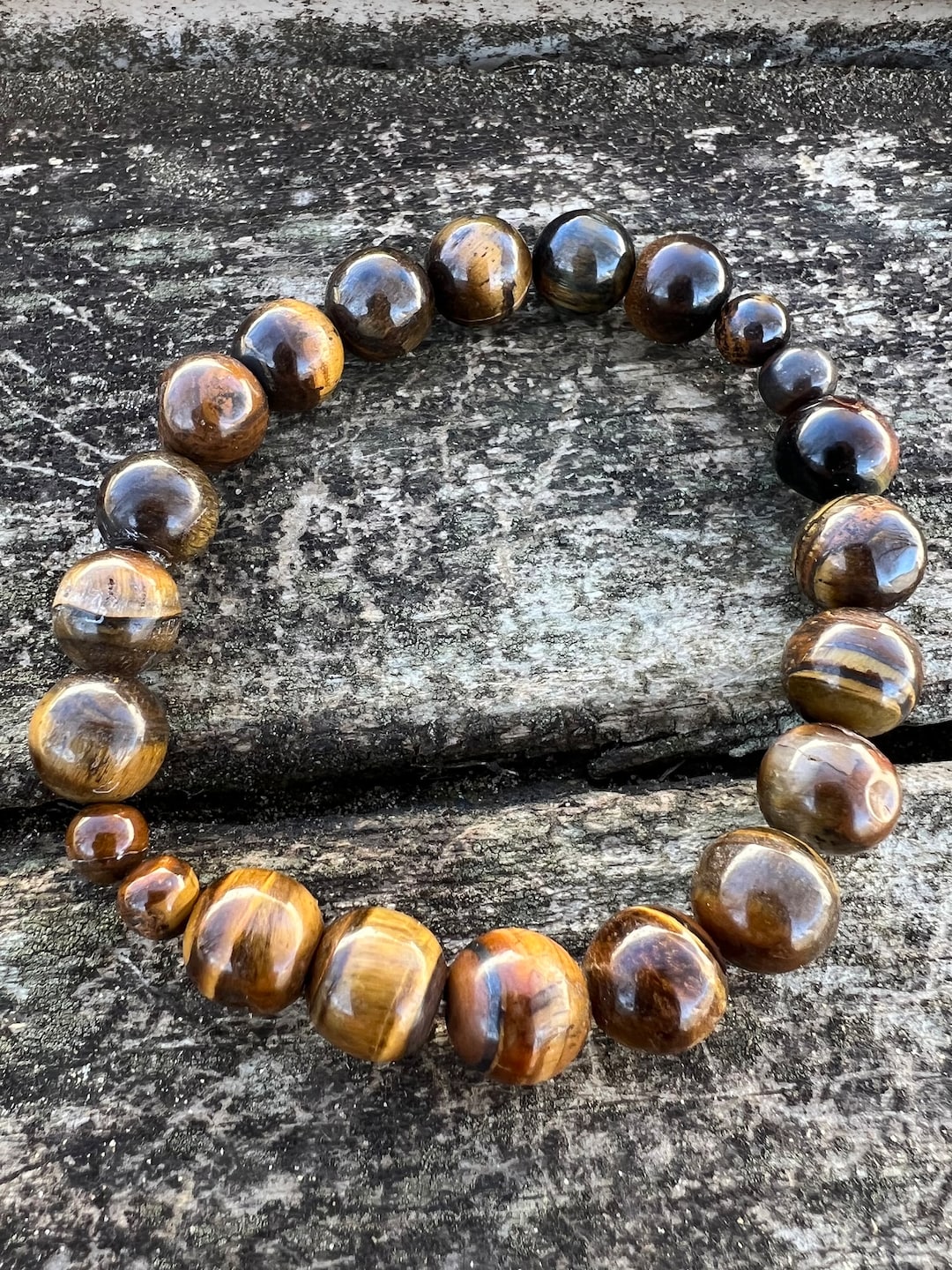 SHAKA COLLECTION: Tiger’s Eye Men’s Beaded Stretch Bracelet - Etsy