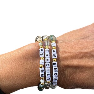 Positive Affirmation Beaded Stretch Bracelet Set - Etsy