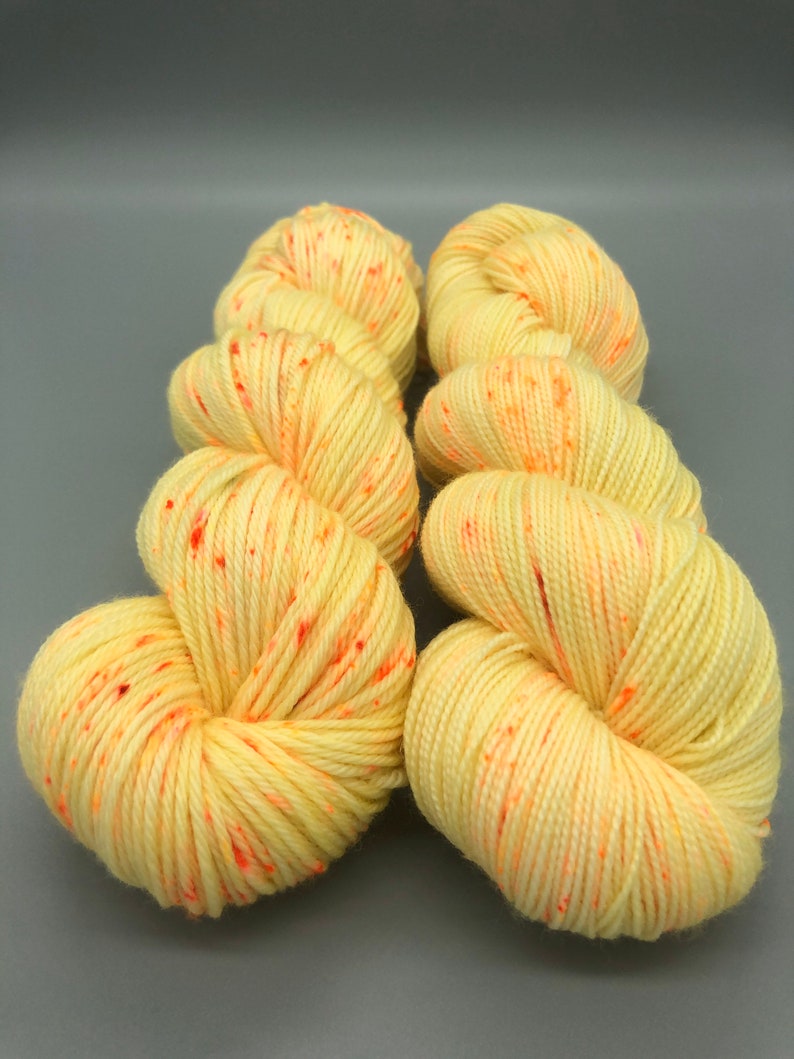 Hand Dyed Yarn Superwash Merino wool Yellow Orange | Etsy