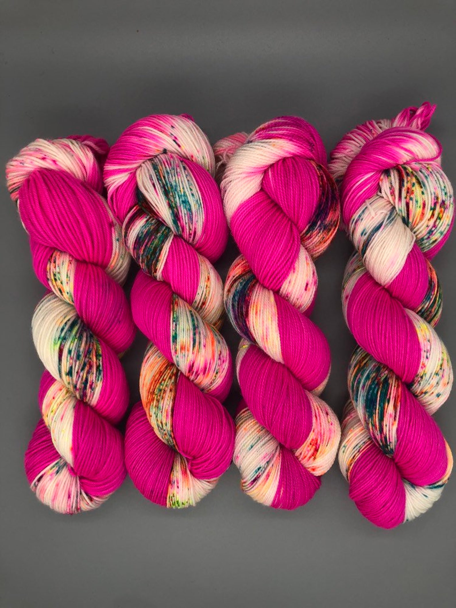 Hand Dyed Yarn Superwash Merino Wool Fuchsia Fluorescent - Etsy