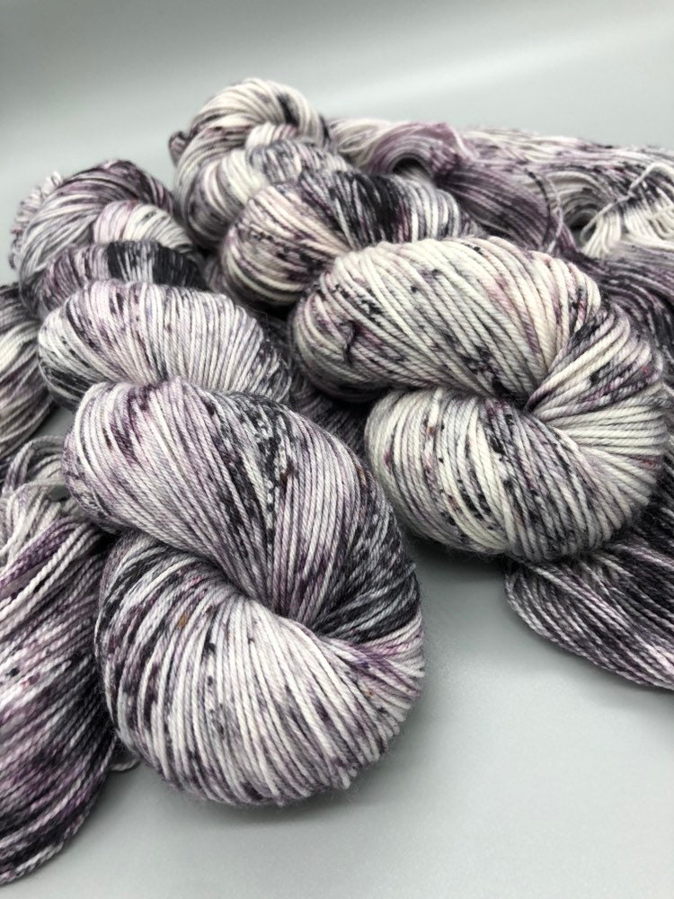 Hand Dyed Yarn Superwash Merino Wool Deep Purple Black - Etsy