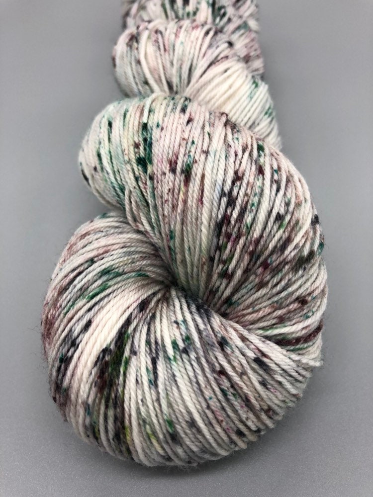 Hand Dyed Yarn Superwash Merino wool White Brown Green | Etsy