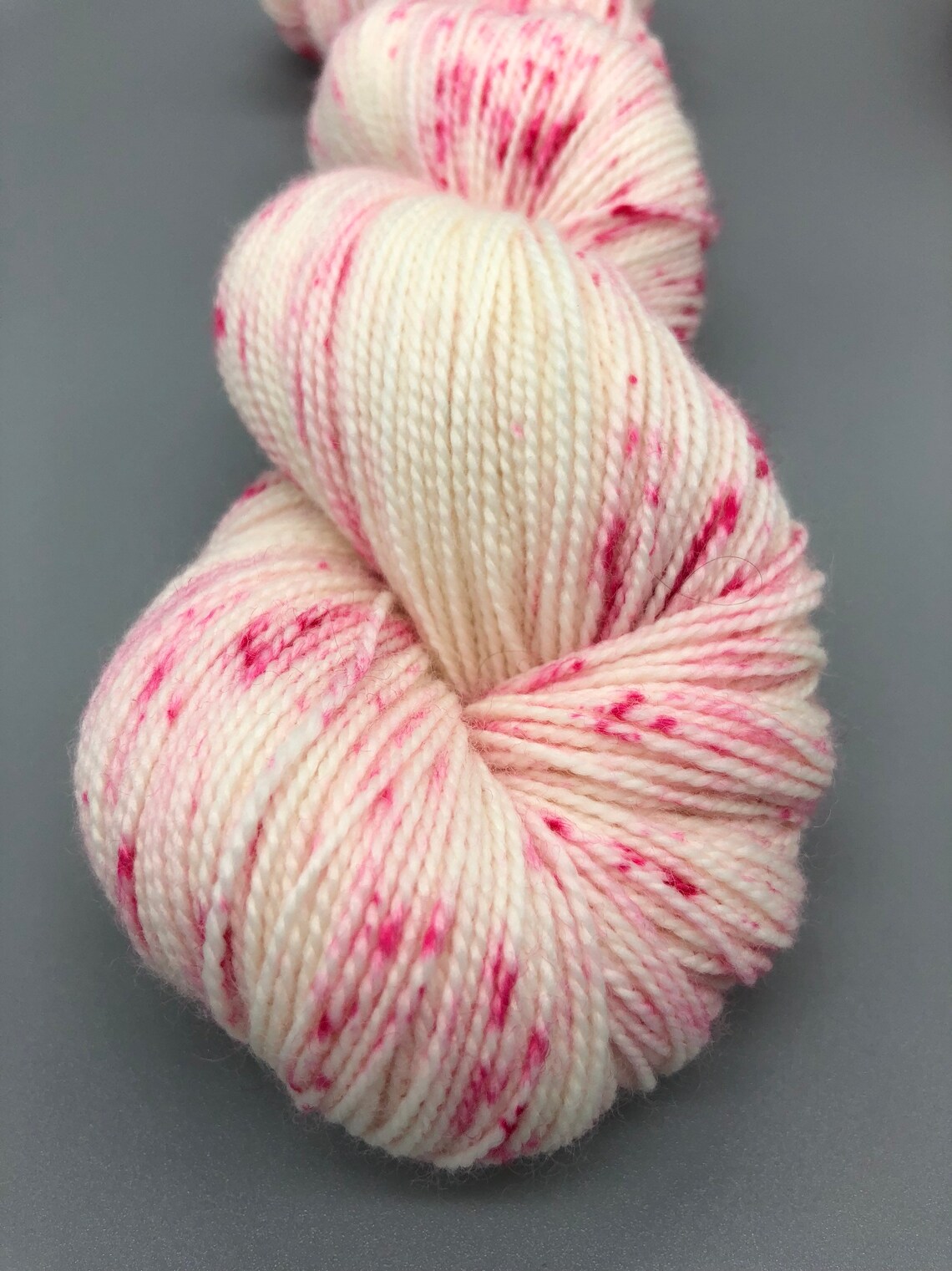 Hand Dyed Yarn Superwash Merino Wool Pink White Fingering - Etsy