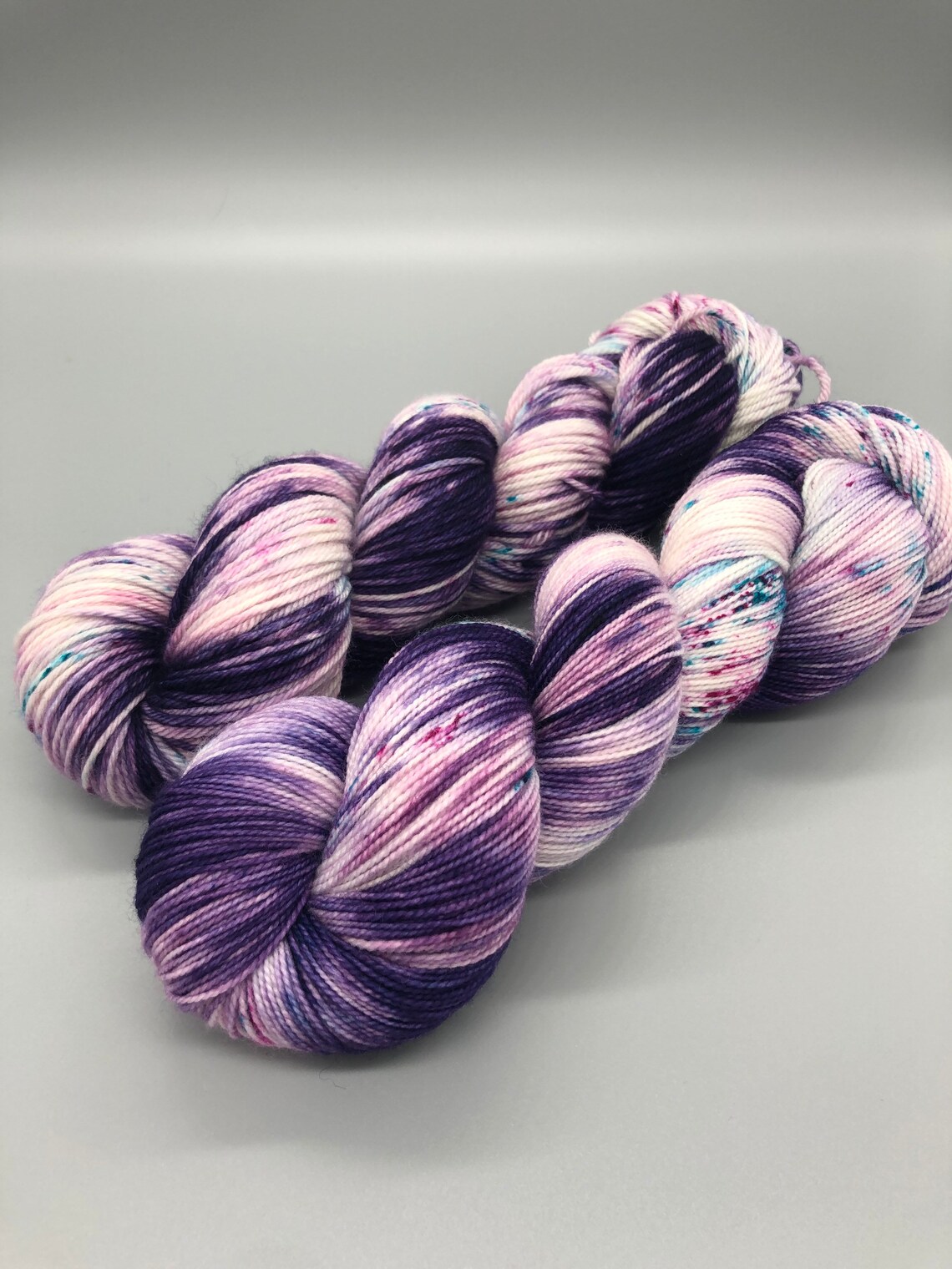 Hand Dyed Yarn, Superwash Merino Wool, Purple, Pink, Turquoise ...