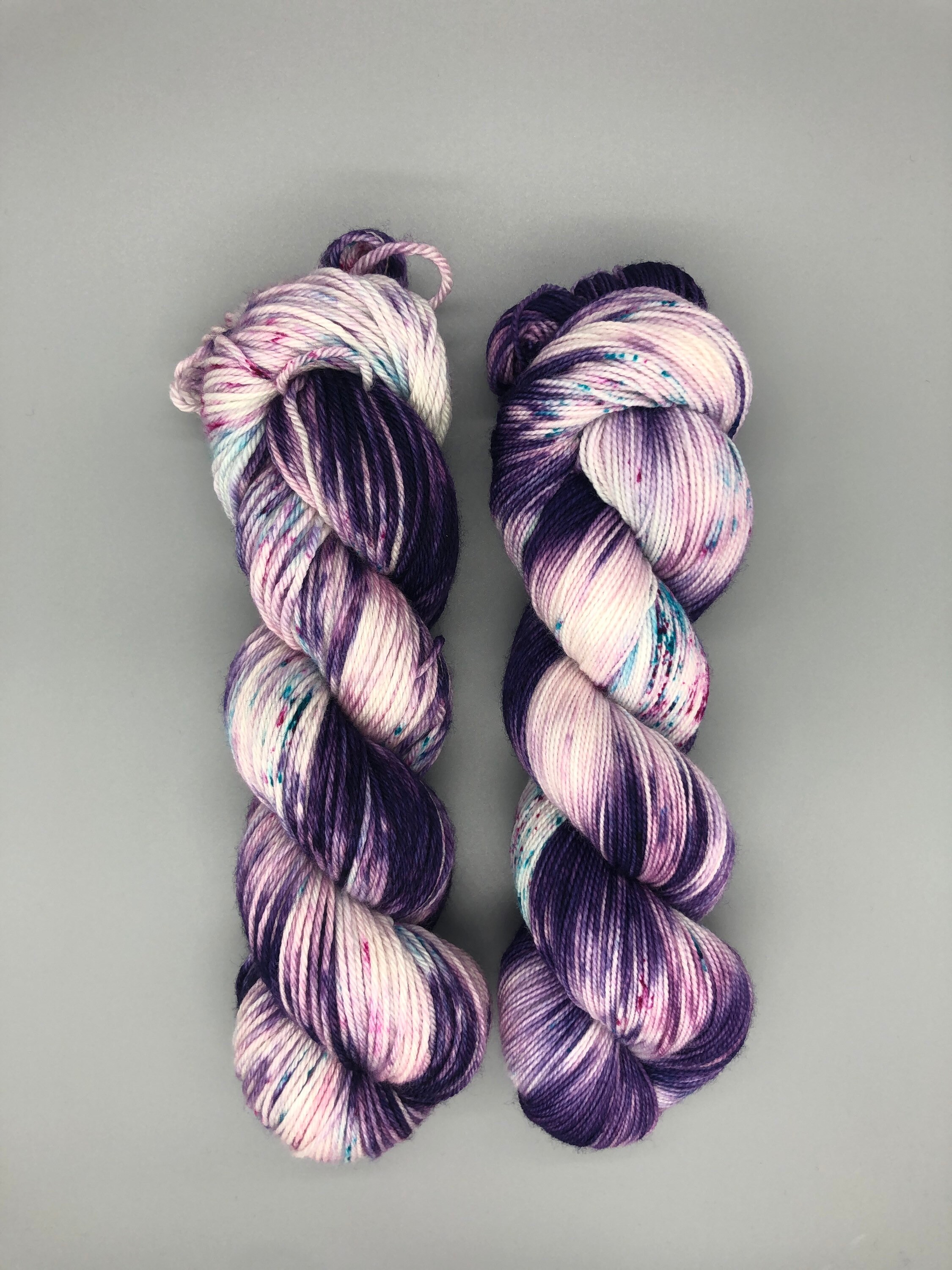 Hand Dyed Yarn, Superwash Merino Wool, Purple, Pink, Turquoise ...