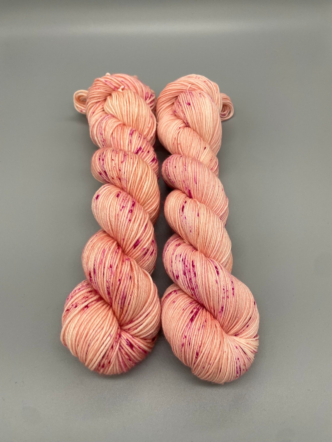 Hand Dyed Yarn, Superwash Merino Wool, Peach, Pink, Fingering Weight ...