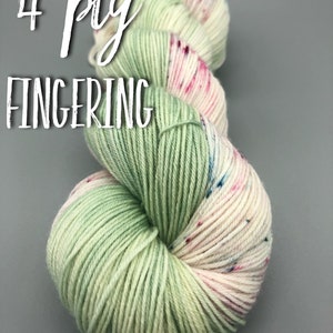 Hand Dyed Yarn, Superwash Merino Wool, Pastel Green, White, Blue, Pink ...