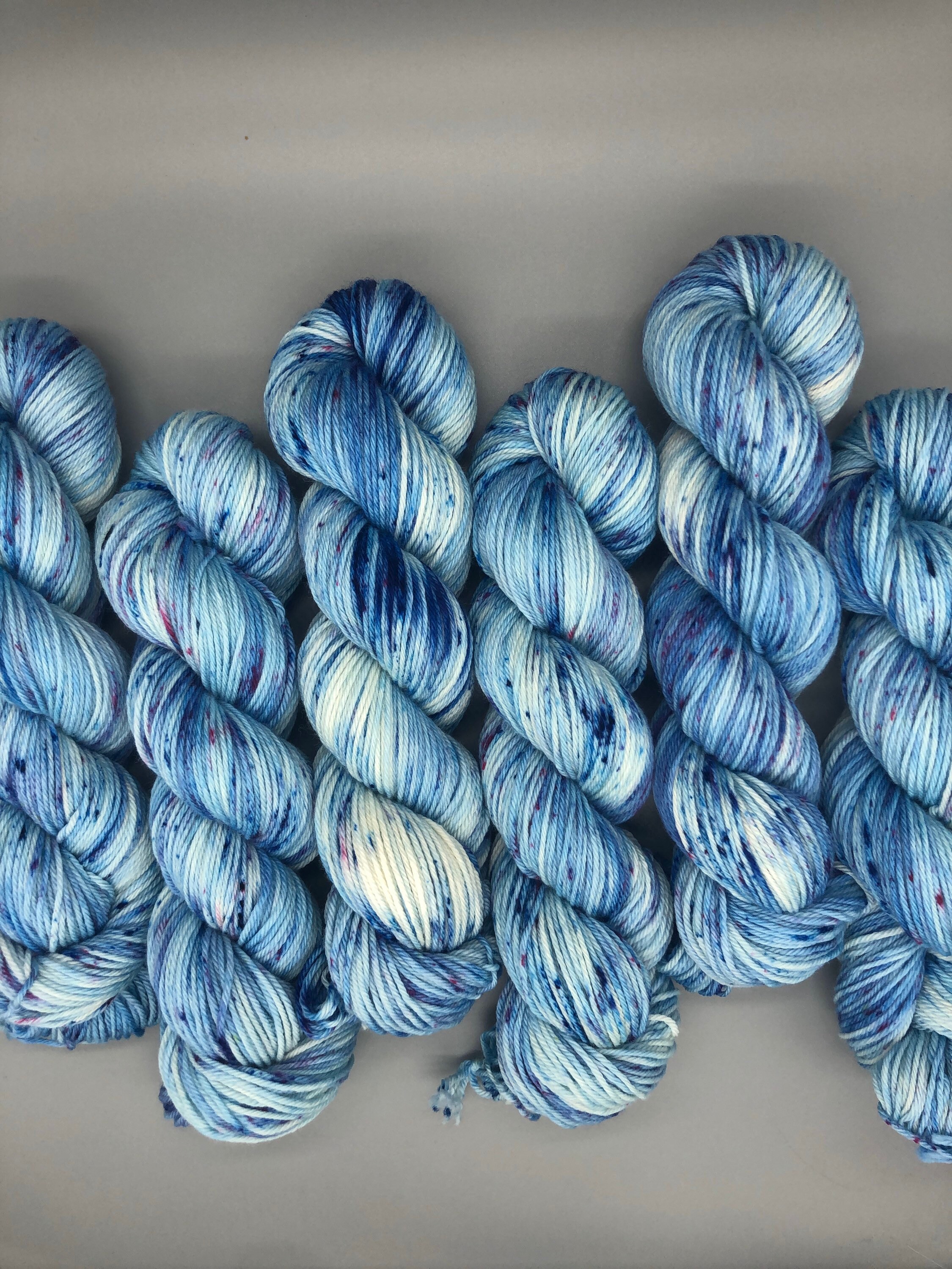 Hand Dyed Yarn Superwash Merino Wool Blue Pink White - Etsy