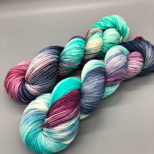 Hand Dyed Yarn Superwash Merino Wool Pink White Fingering | Etsy