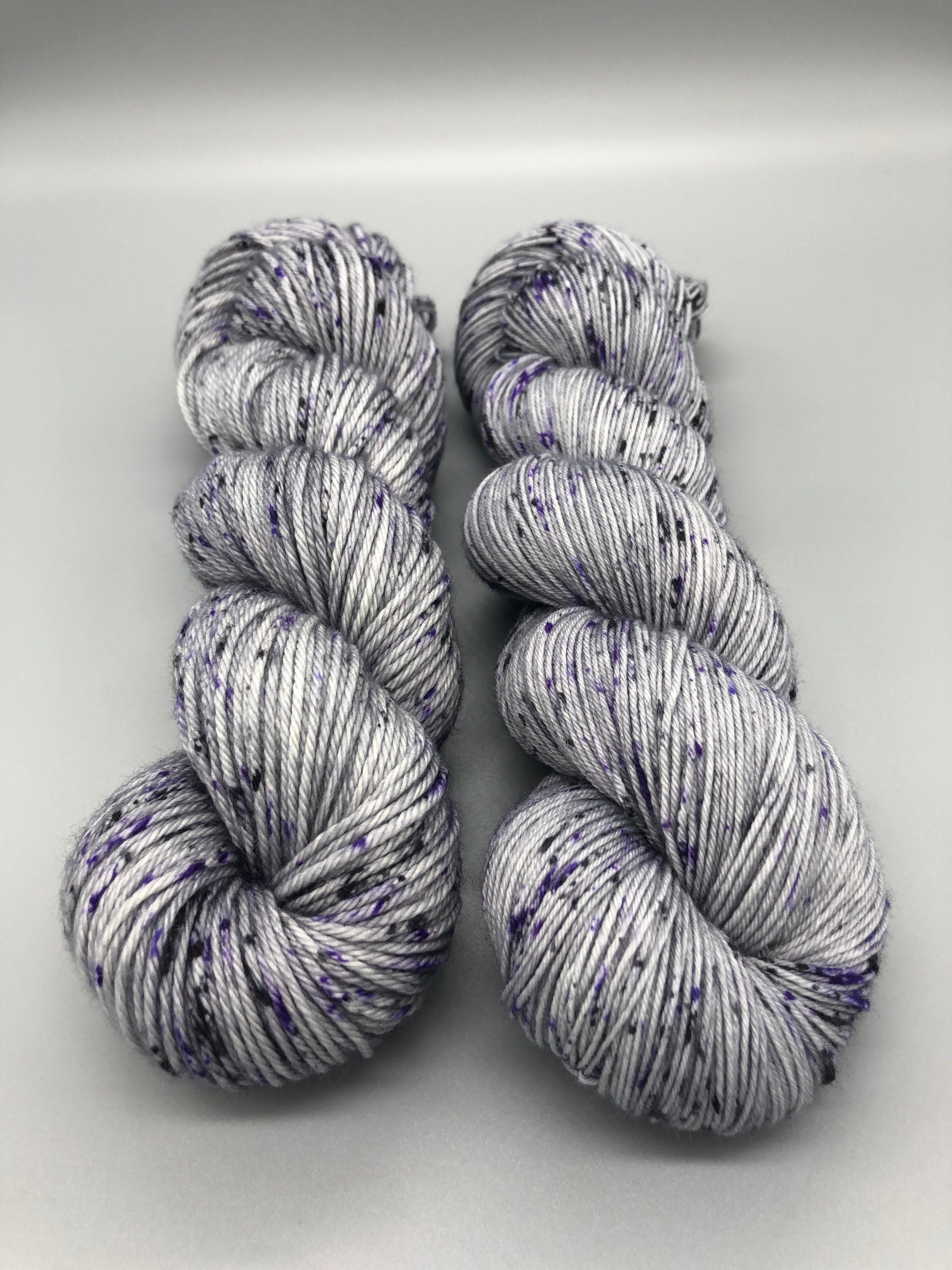 Hand Dyed Yarn Superwash Merino wool Purple Black Grey | Etsy