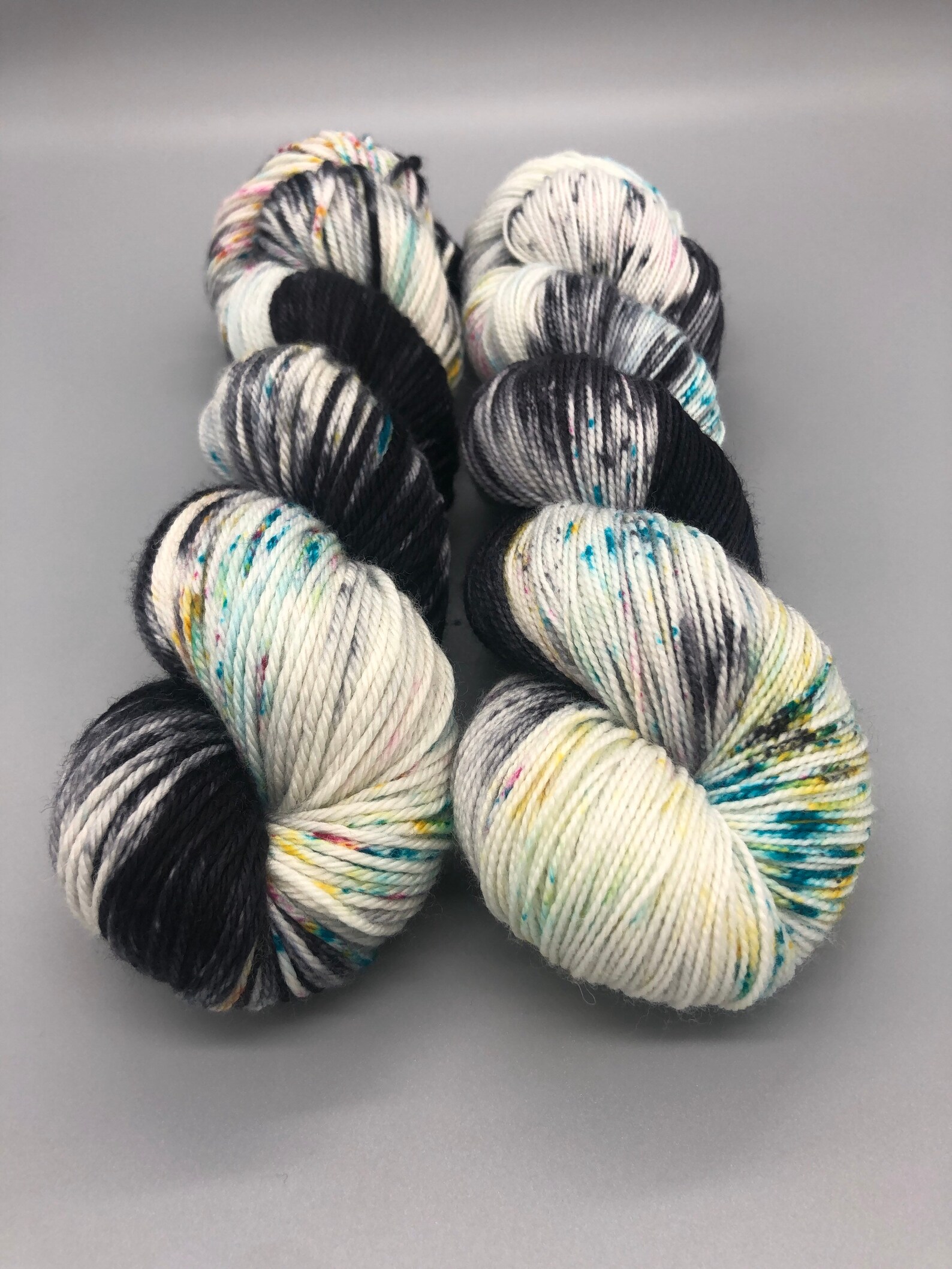 Hand Dyed Yarn, Superwash Merino Wool, Black, Pink, Yellow, Blue ...