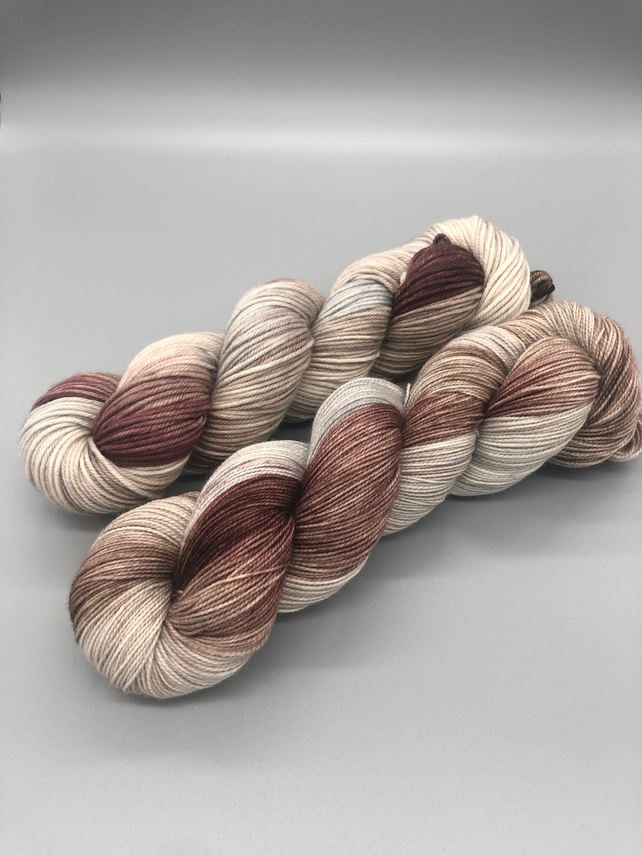 Hand Dyed Yarn Superwash Merino wool Brown Tan Light Grey | Etsy