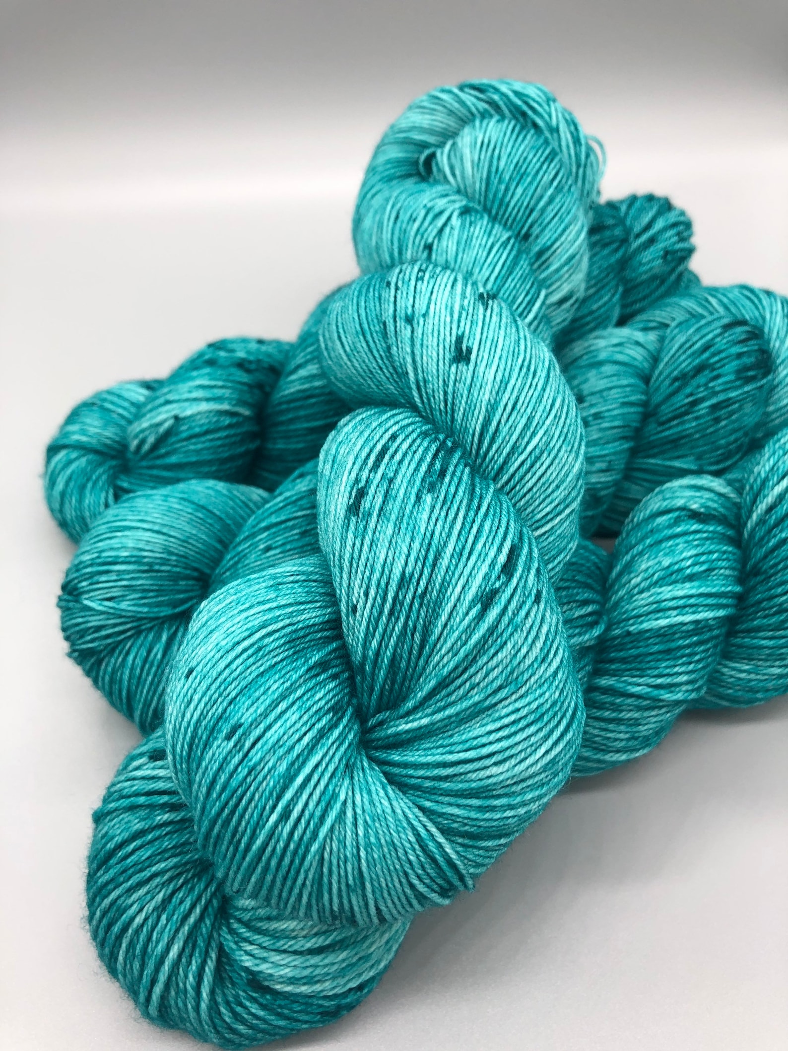 Hand Dyed Yarn, Superwash Merino Wool, Teal Green Base, Teal Lightly ...