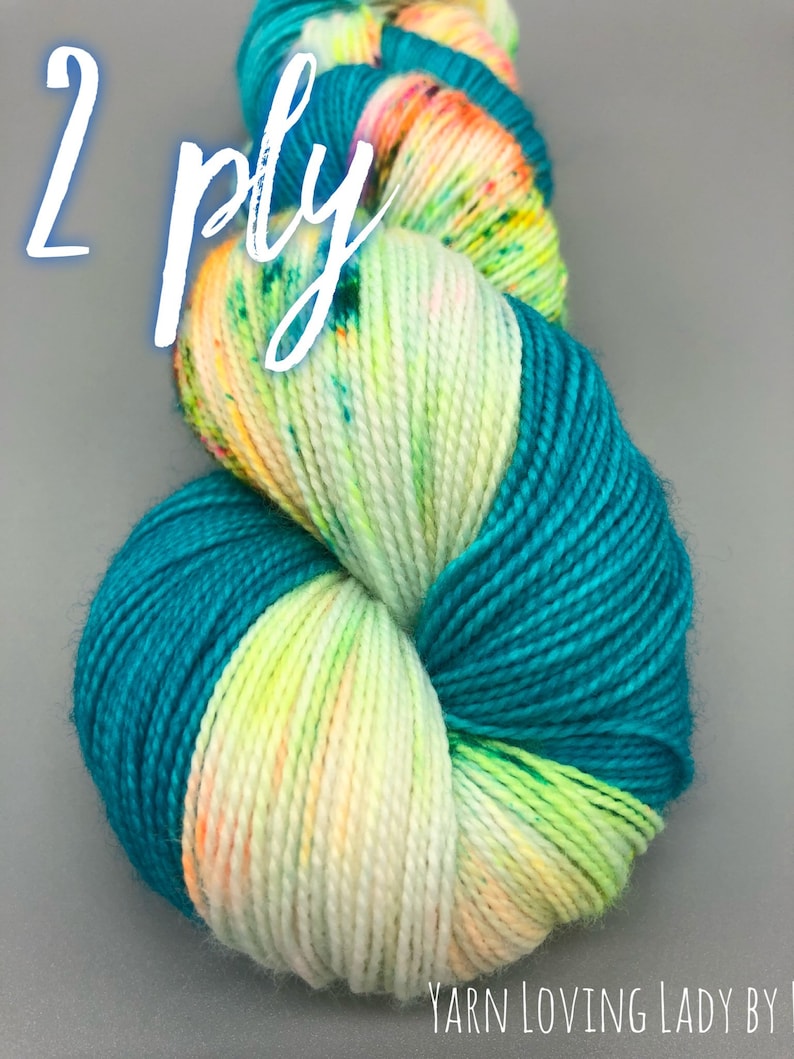 Hand Dyed Yarn Superwash Merino wool Turquoise Fluorescent | Etsy