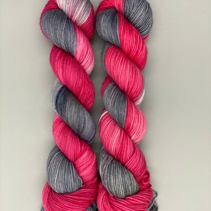 Hand Dyed Yarn, Superwash Merino Wool, Red, Grey, Green, Variegated ...