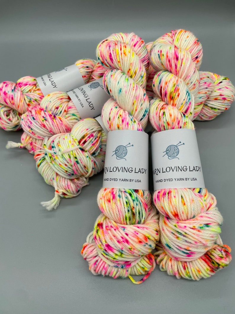 Hand Dyed Yarn Superwash Merino Wool Fluorescent Speckled - Etsy