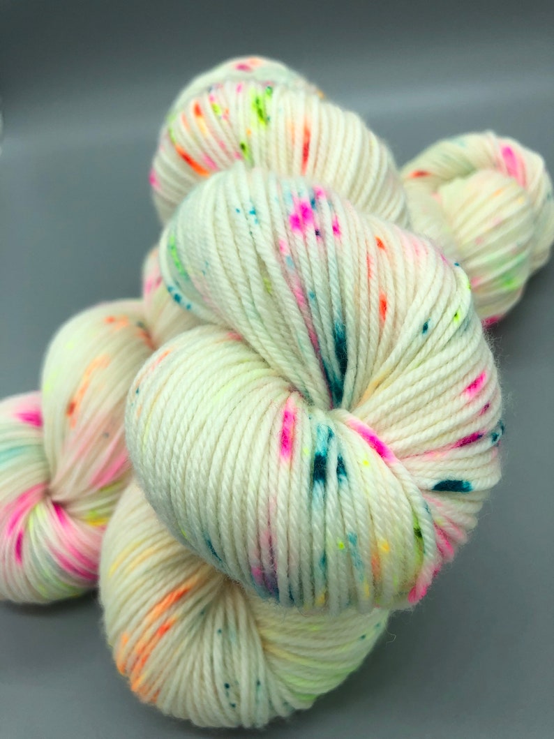 Hand Dyed Yarn Superwash Merino wool White Fluorescent | Etsy