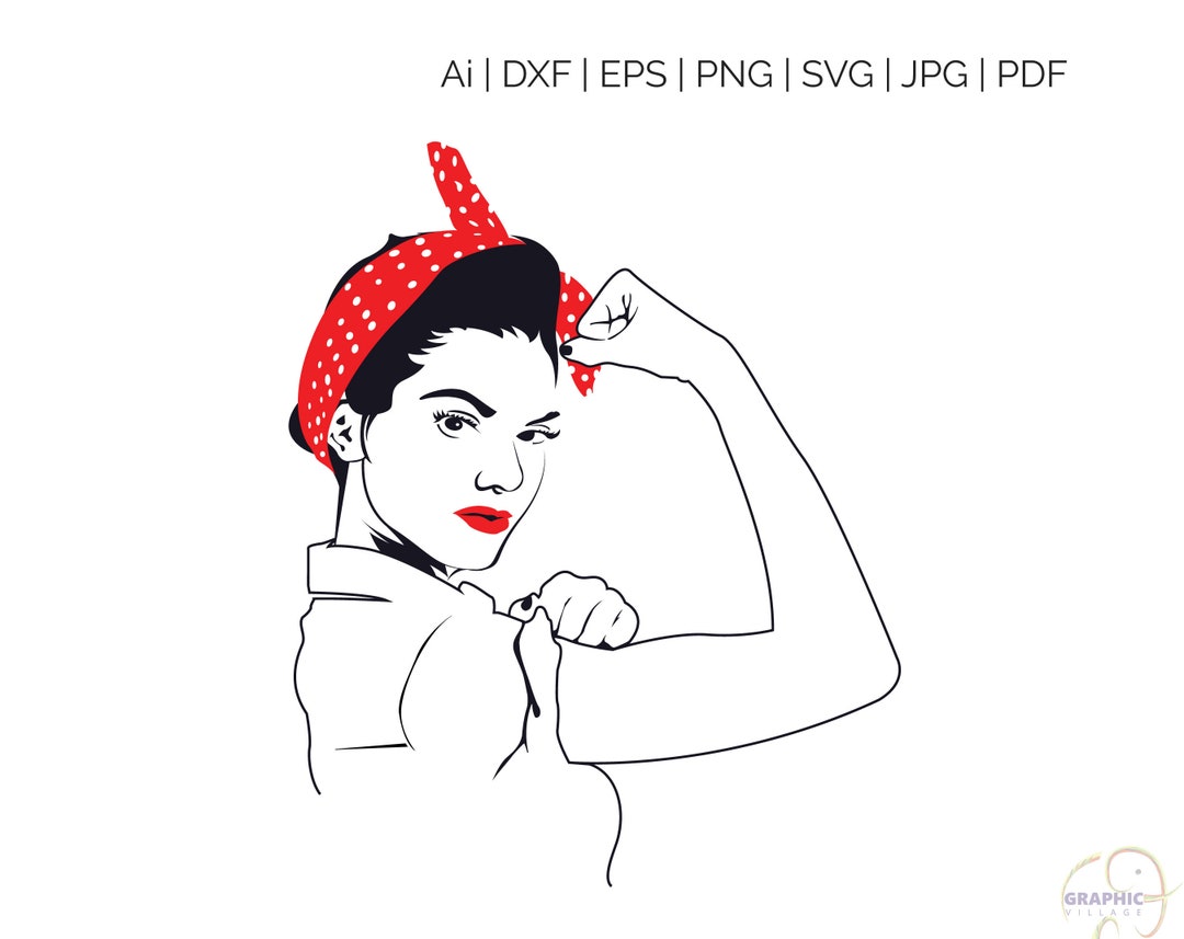Rosie the Riveter SVG EPS. Vector Clipart Digital Silhouette - Etsy