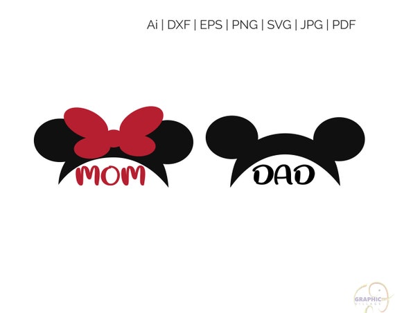 Minnie & Micky Mouse Dad Mom SVG EPS. Vector Clipart Digital - Etsy Denmark