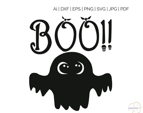 Halloween Boo SVG EPS. Vector Clipart Digital Silhouette and | Etsy