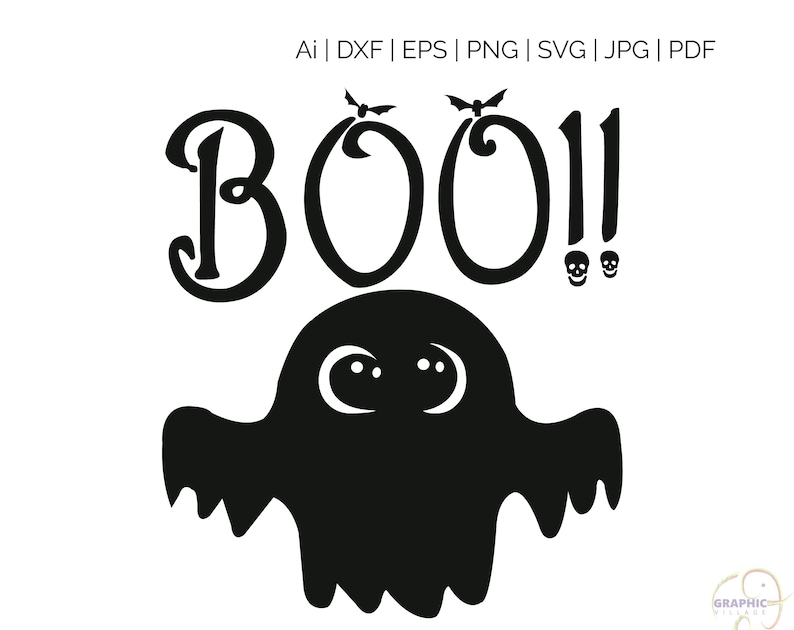 Halloween Boo SVG EPS. Vector Clipart Digital Silhouette and - Etsy