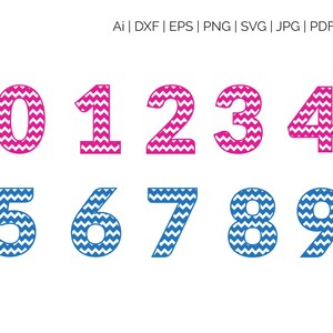 Chevron Numbers SVG EPS. Vector Clipart Digital Silhouette - Etsy