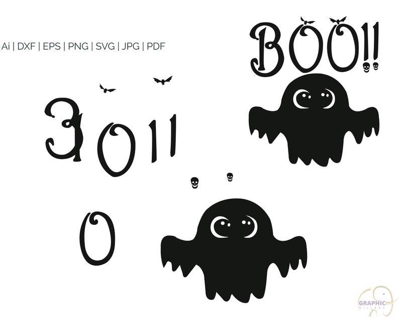 Halloween Boo SVG EPS. Vector Clipart Digital Silhouette and - Etsy Halloween Boo SVG EPS. Vector Clipart Digital Silhouette and - Etsy