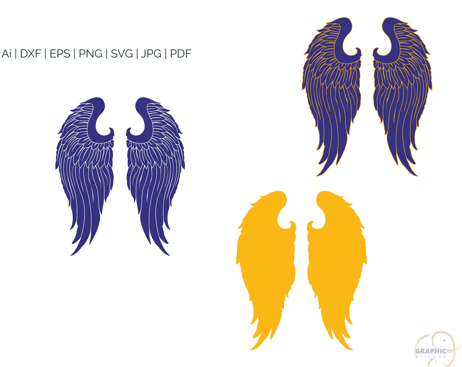 Wings SVG file for Silhouette and Cricut Cut Cutting machine | Etsy