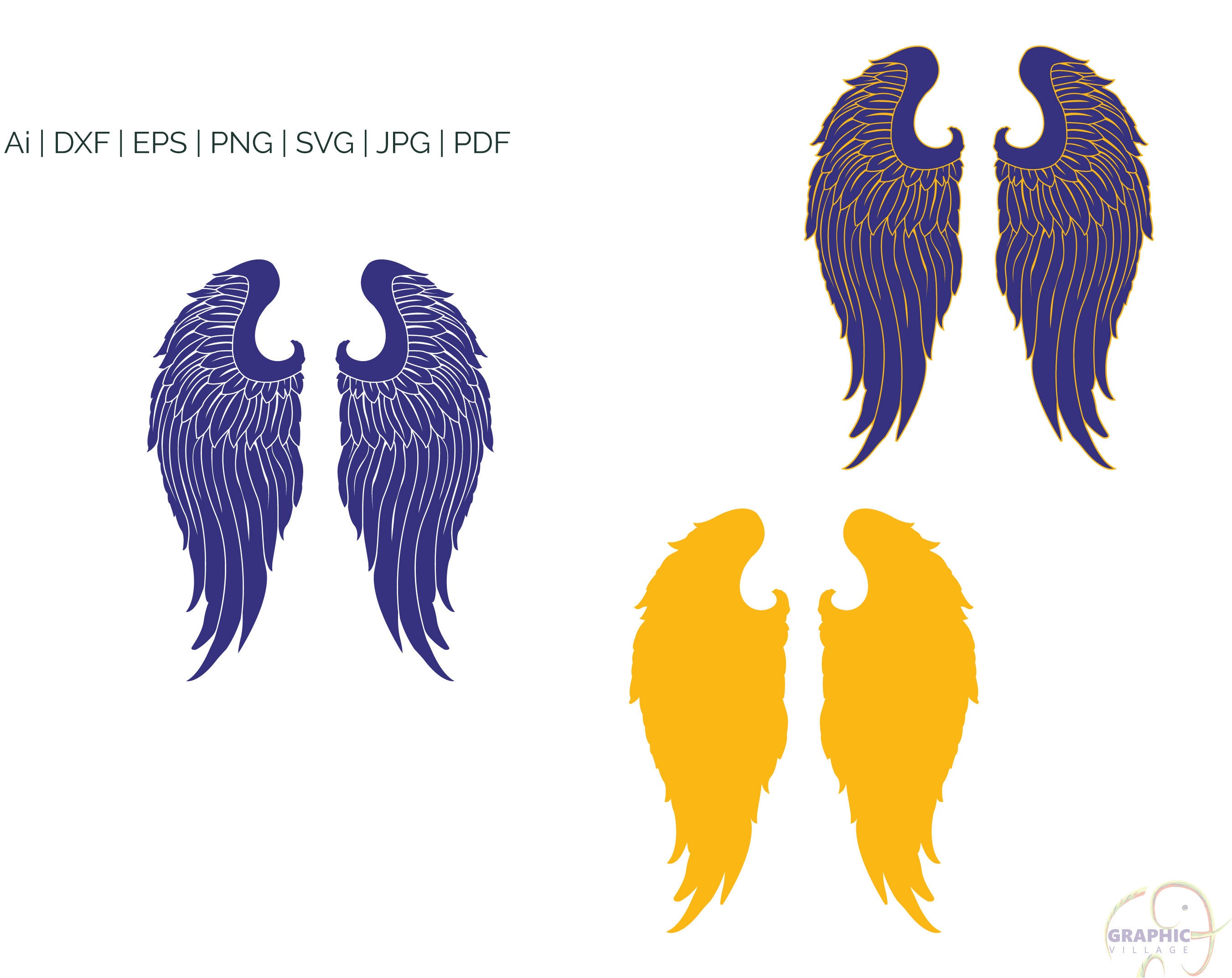 Wings SVG file for Silhouette and Cricut Cut Cutting machine | Etsy