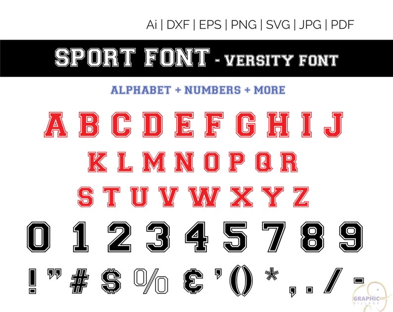 Varsity Font SVG