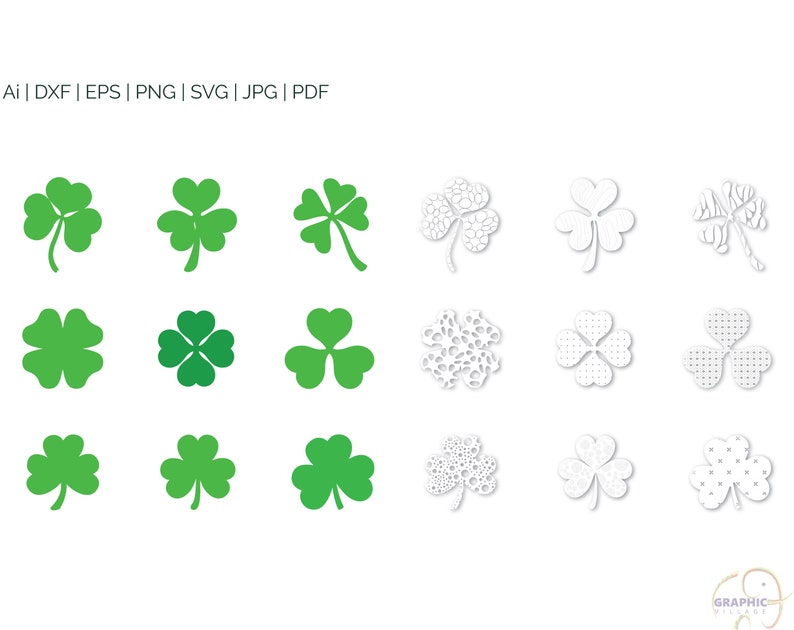 Shamrock SVG Silhouette and Cricut Cut Cutting File - Etsy