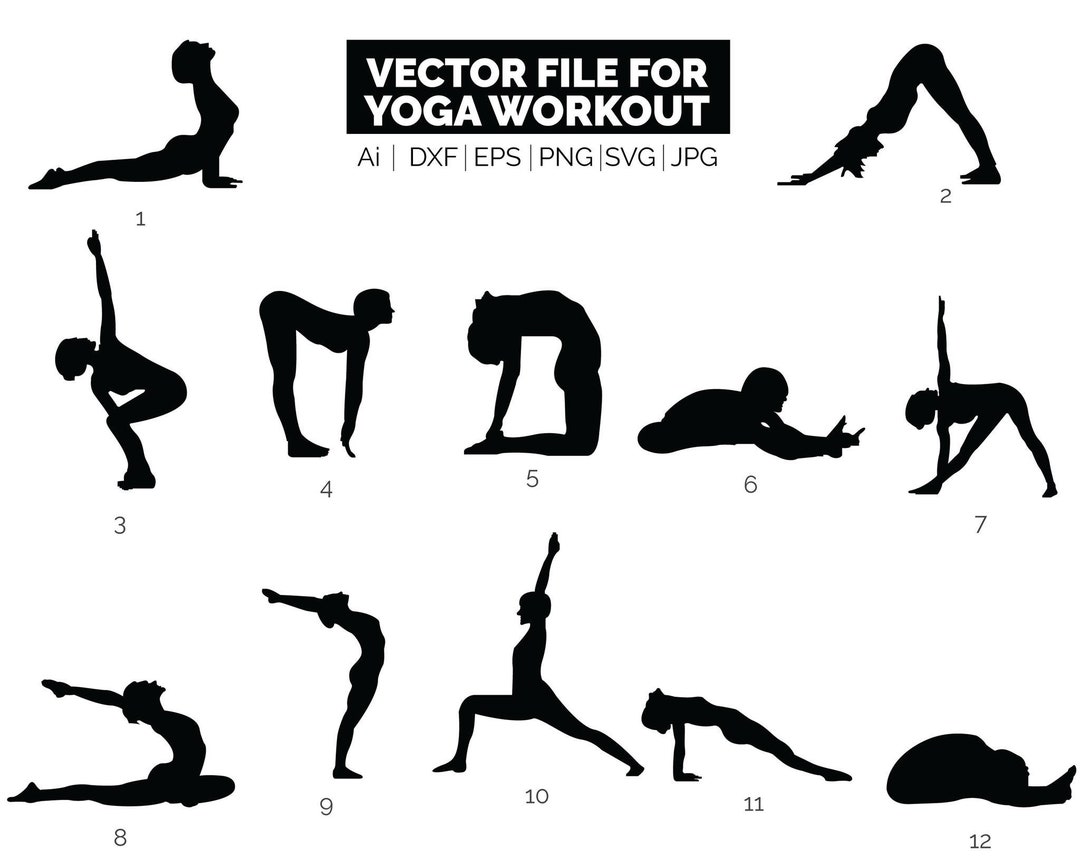 Yoga Workout for Flexibility Beautiful Lady SVG .EPS.PNG Vector Clipart ...