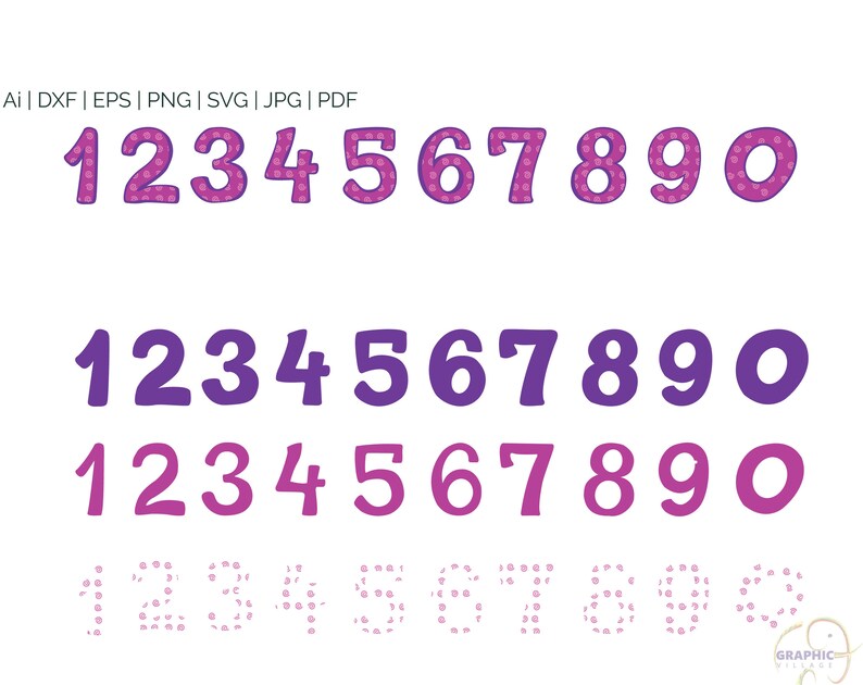 Numeric Font SVG Digital Silhouette and Cricut Cut Cutting - Etsy