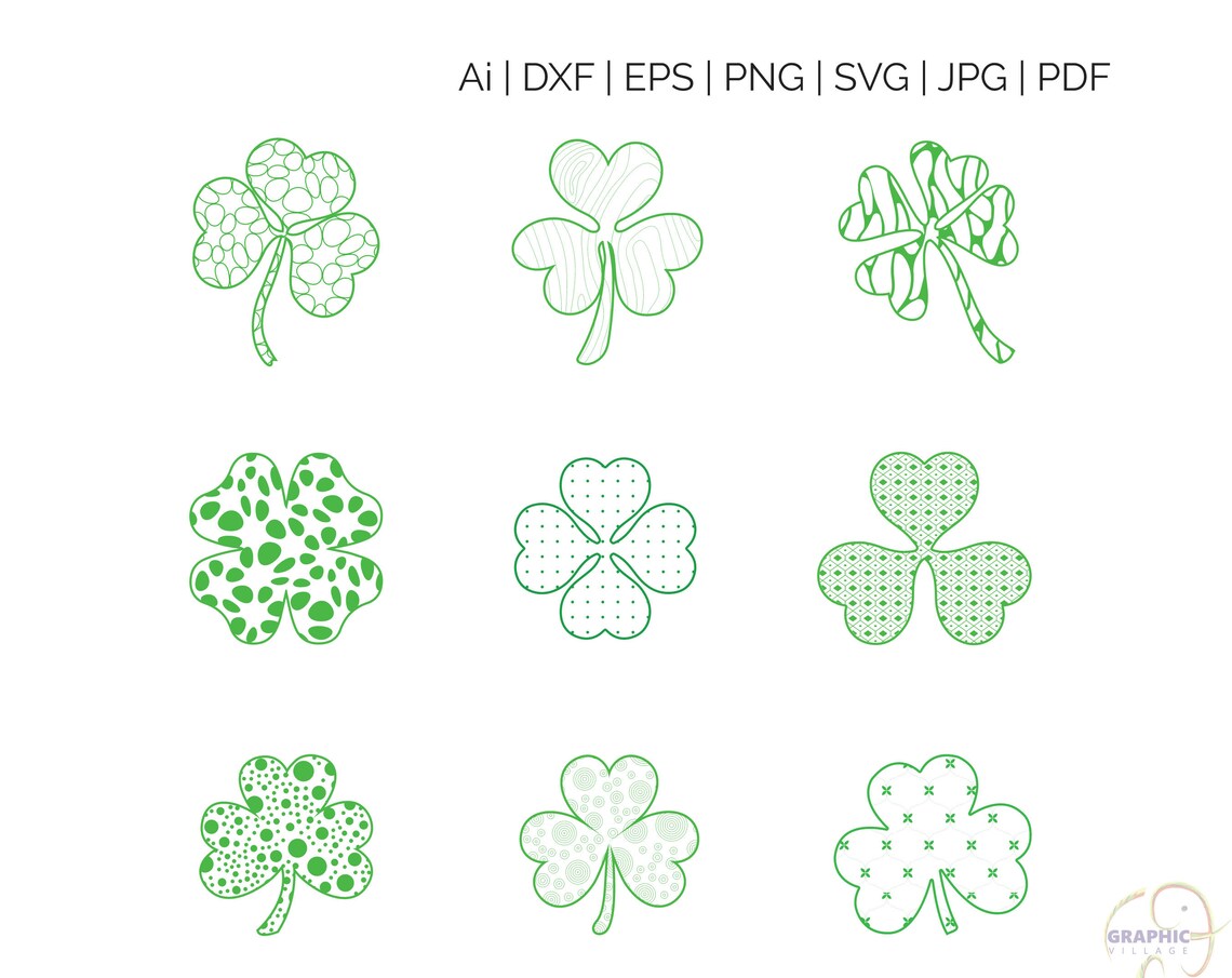Shamrock SVG Silhouette and Cricut Cut Cutting File | Etsy