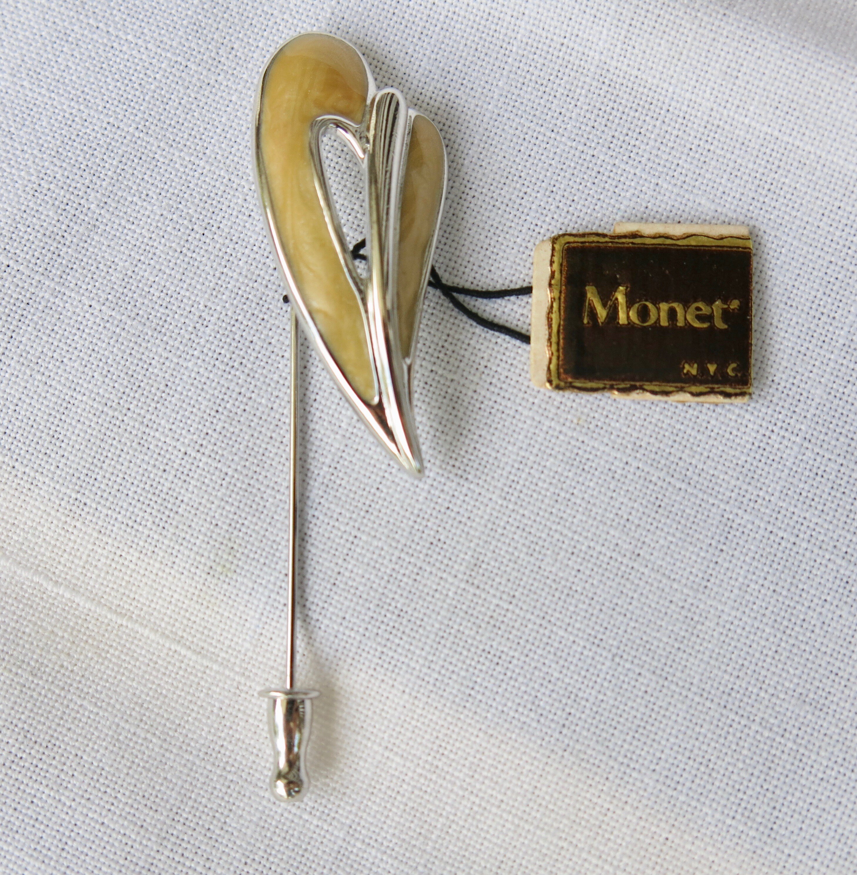Vintage 1980's Monet Stick Pin Silver Tone & Enamel with Tag - Etsy 日本