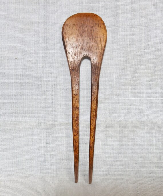 Vintage Hand Carved Wooden Hair Pick - Etsy
