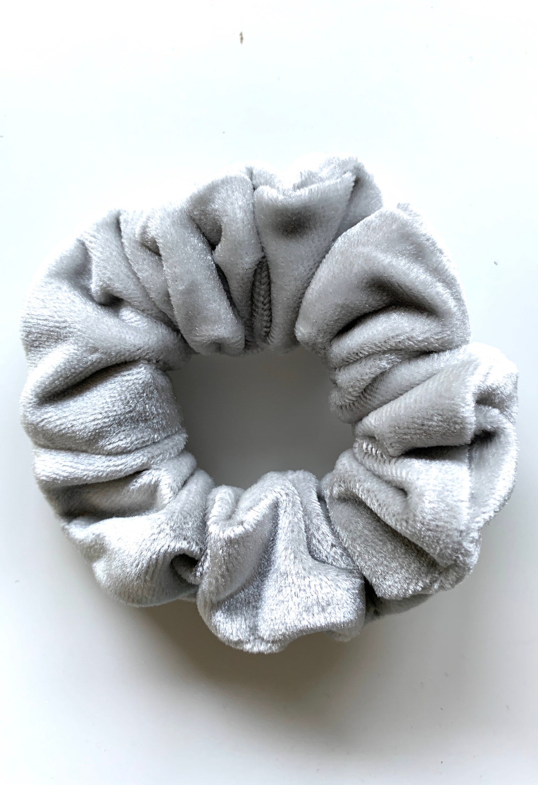 Silver Velvet Scrunchie, Scrunchies, Scrunchie, Hair Scrunchies, Hair ...