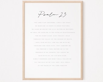 Psalm 23 Poster Bible Verse Art Scriptural Motivation Religious Gift ...