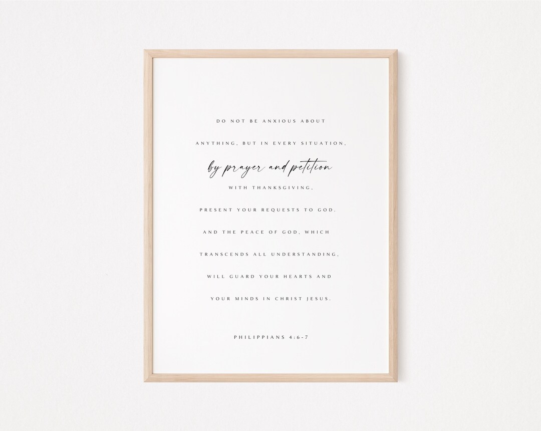 Philippians 4:6-7 | Minimal Christian Prints | Bible Verse Prints ...