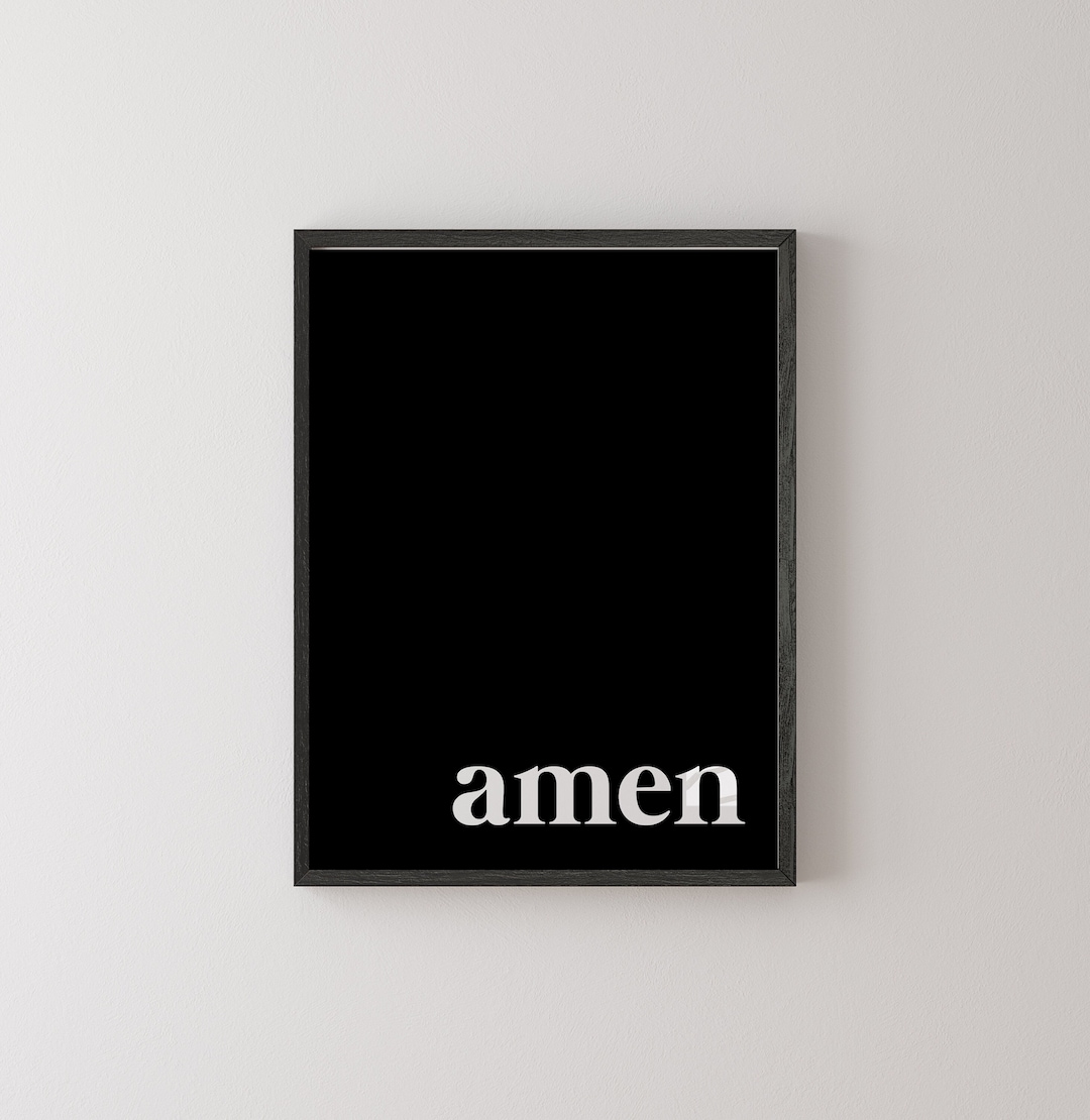 Black and White “amen” Wall Art Sign | Christian Quote Art | Wall Art ...