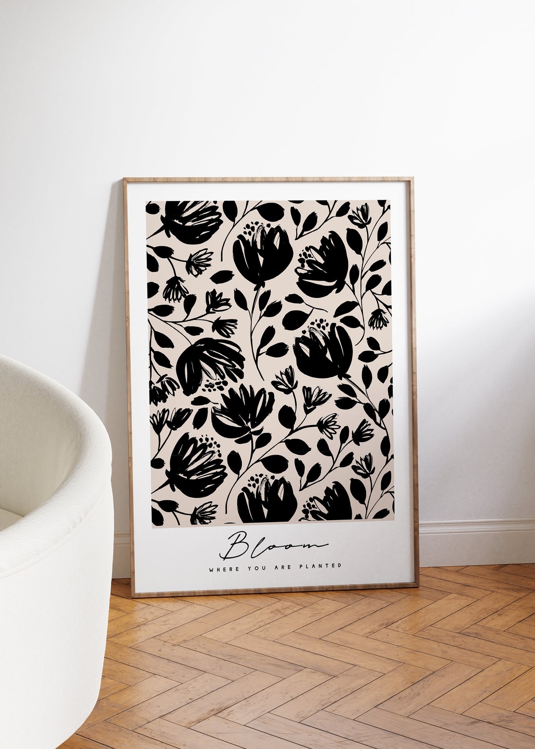 Bloom Where You Are Planted Art Print: Modern Floral Poster - Etsy