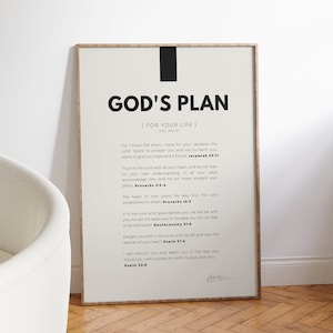 God's Plan Bible Verse Poster: Christian Art Print - Etsy