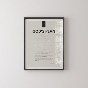 God's Plan Bible Verse Poster: Christian Art Print - Etsy