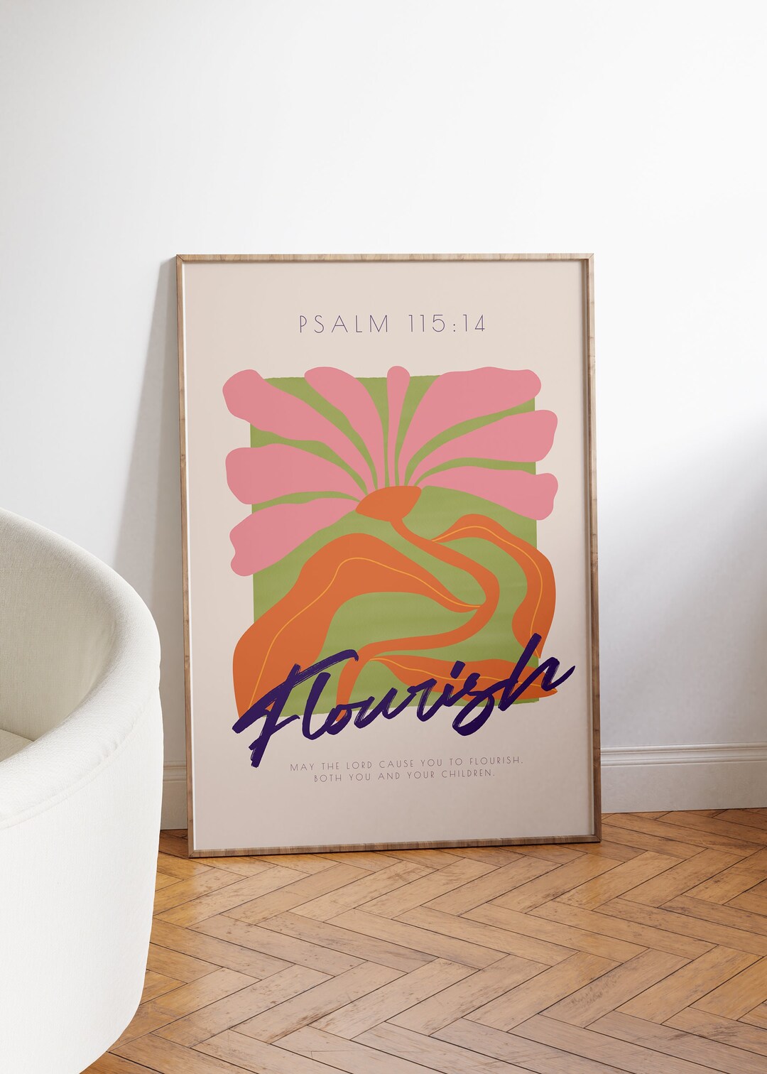 Flourish Art Print: Modern Christian Scripture Poster - Etsy